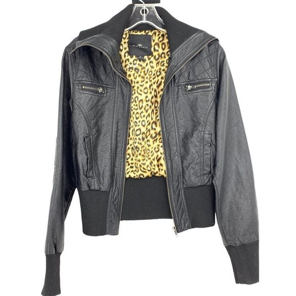 Iris Basic | Jackets & Coats | Womens Fauxleather Jacket Iris Basicsize M Lined Mock Neck Zipper ...